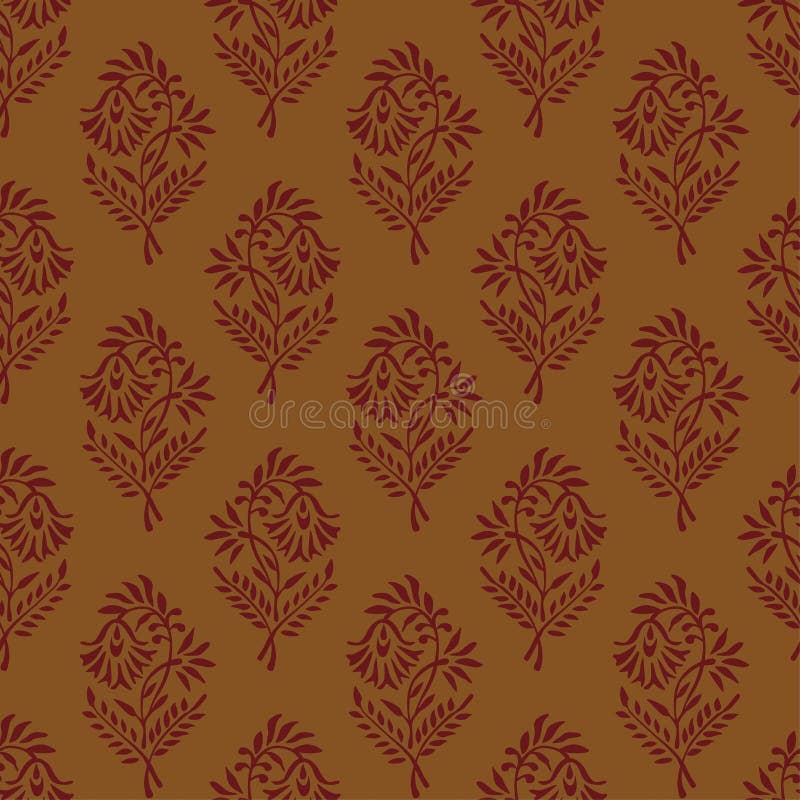 FLORAL PAISLEY with BLOCK PRINT DETAIL SEAMLESS PATTERN Stock Vector ...