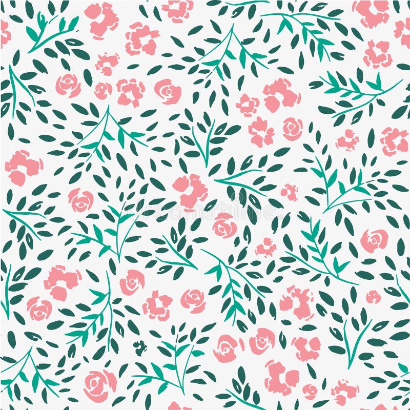 Floral Seamless Pattern Vector Stock Vector - Illustration of blooming ...