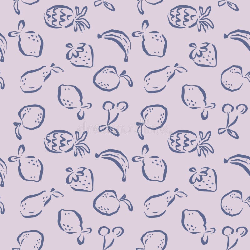 Fruits Drawing Repeat Print Seamless Pattern Stock Vector ...