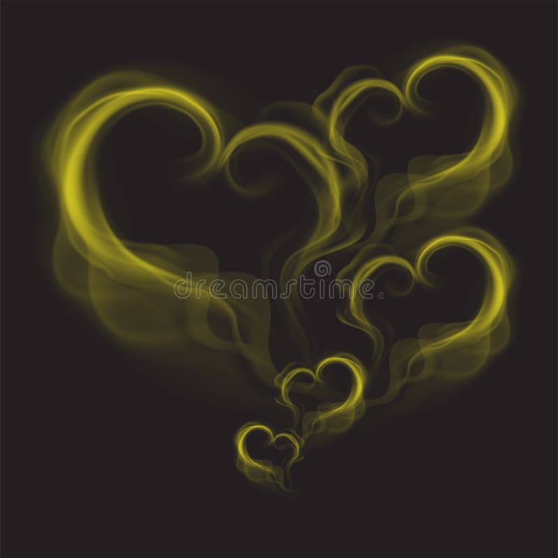 Abstract Smoke Colorful Love Heart on Black_Background_10 Stock Vector ...