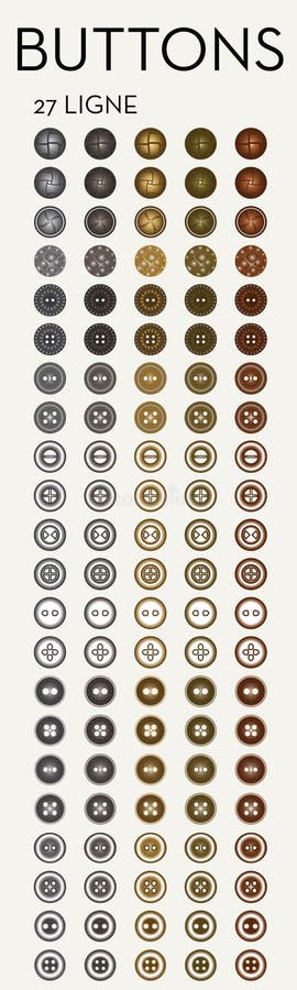 Fashion Design Buttons for Shirts Pants Stock Vector - Illustration of ...