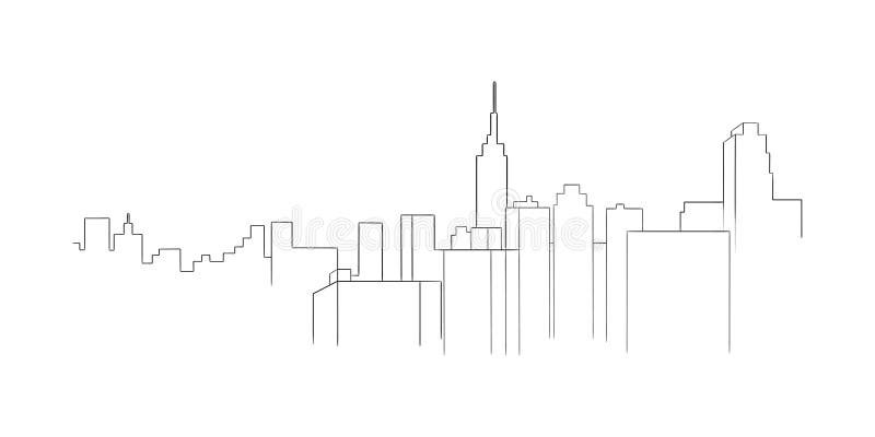 The Big City Black and White Outline Vector Illustration Stock Vector ...