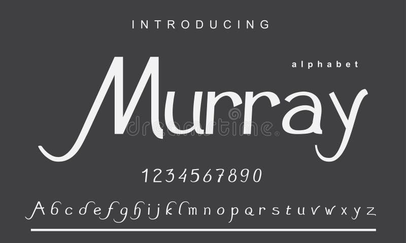 Murray Font. Elegant Alphabet Letters Font and Number Stock Vector ...
