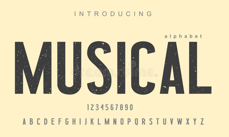 Musical Font. Elegant Alphabet Letters Font and Number Stock Vector ...