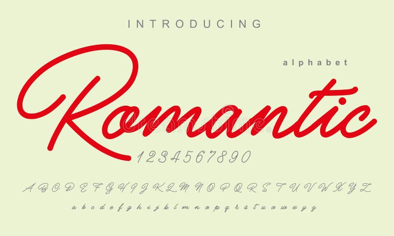 Romantic Font. Elegant Alphabet Letters Font and Number Stock Vector ...