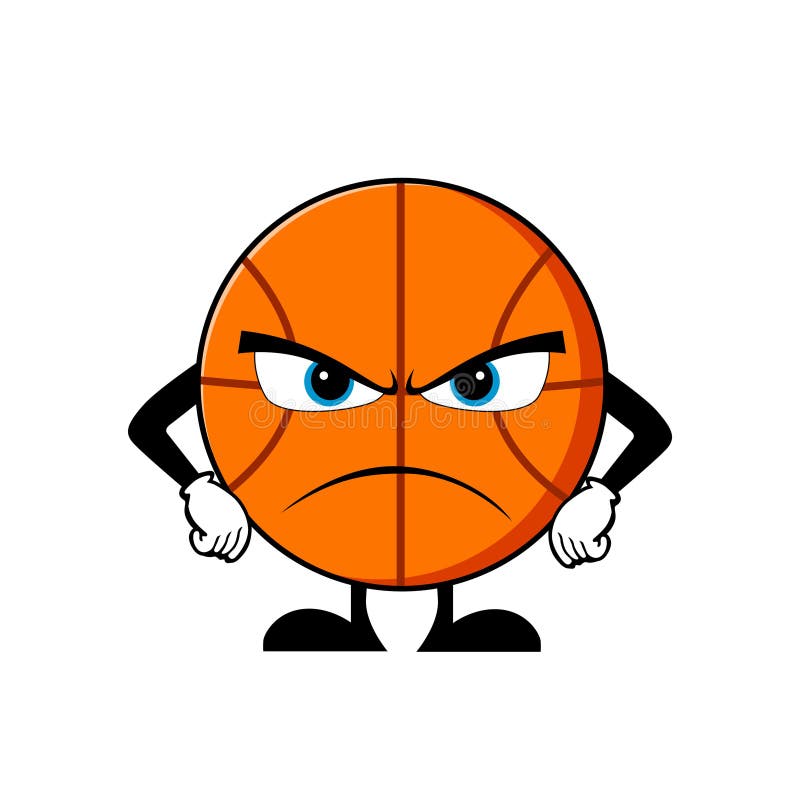 Angry Basketball Cartoon Character Stock Vector - Illustration of ...