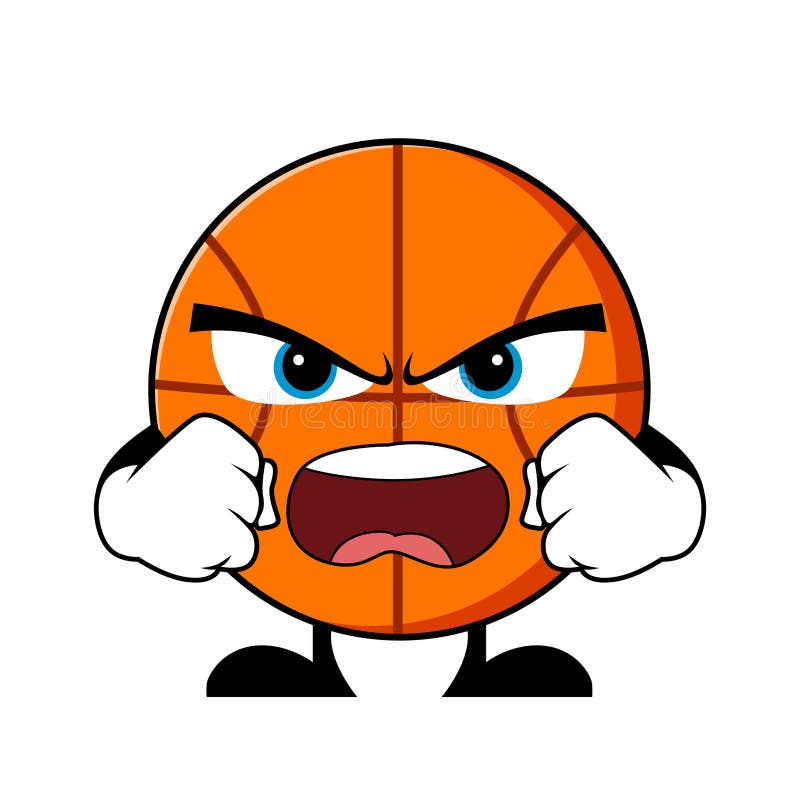 Angry Basketball Cartoon Character Stock Vector - Illustration of ...