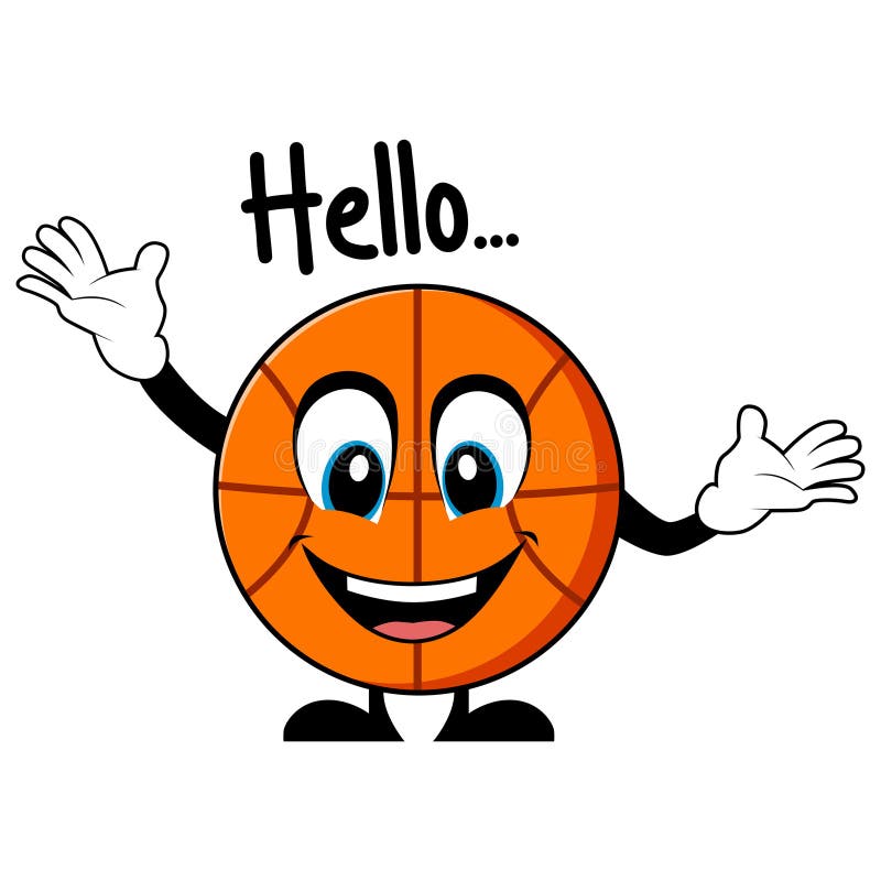 Basketball Cartoon Character Saying Hello Stock Vector - Illustration ...