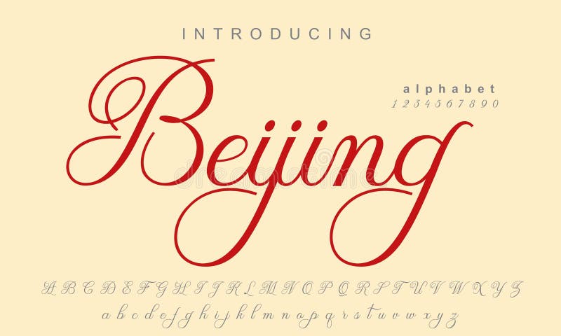 Beautiful Beijing Typeface ABC: Premium Calligraphic Lettering Stock ...