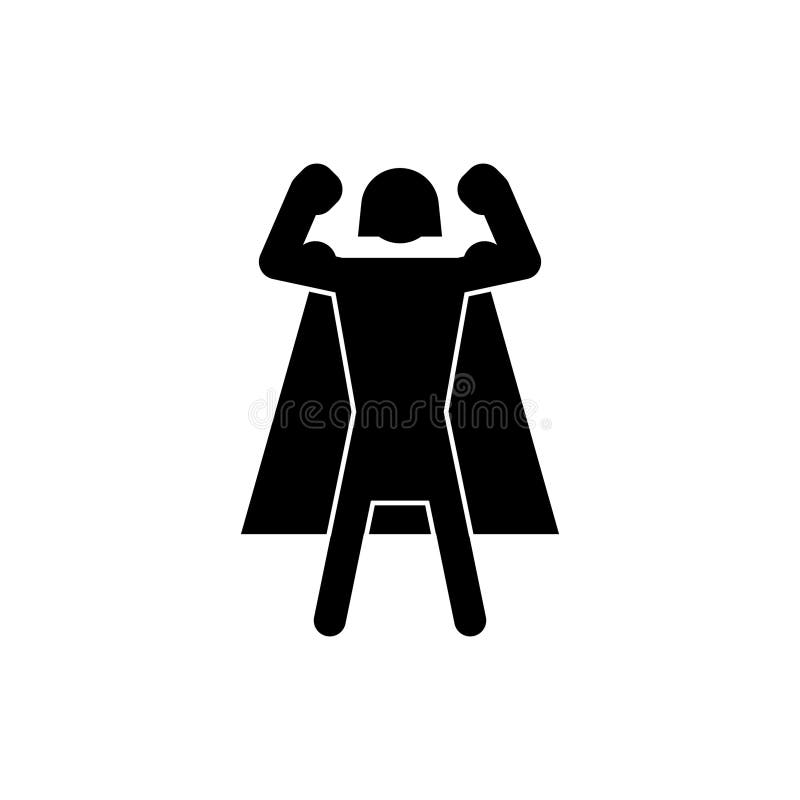 Strong Superhero Showing Biceps. Leadership, Self-confidence ...