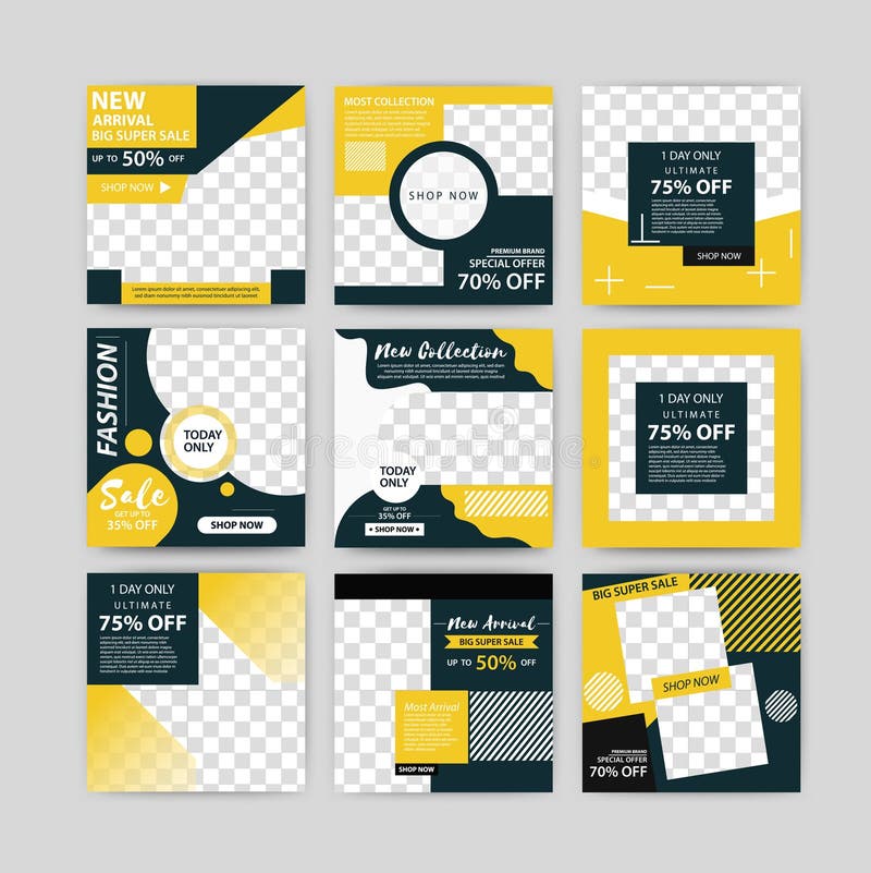 9 Set Template Promotion Web Banner Sale and Discount for Social Media ...