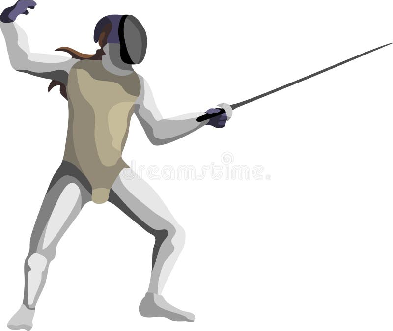 Fencing Sword Sport People Action Stock Vector - Illustration of ...