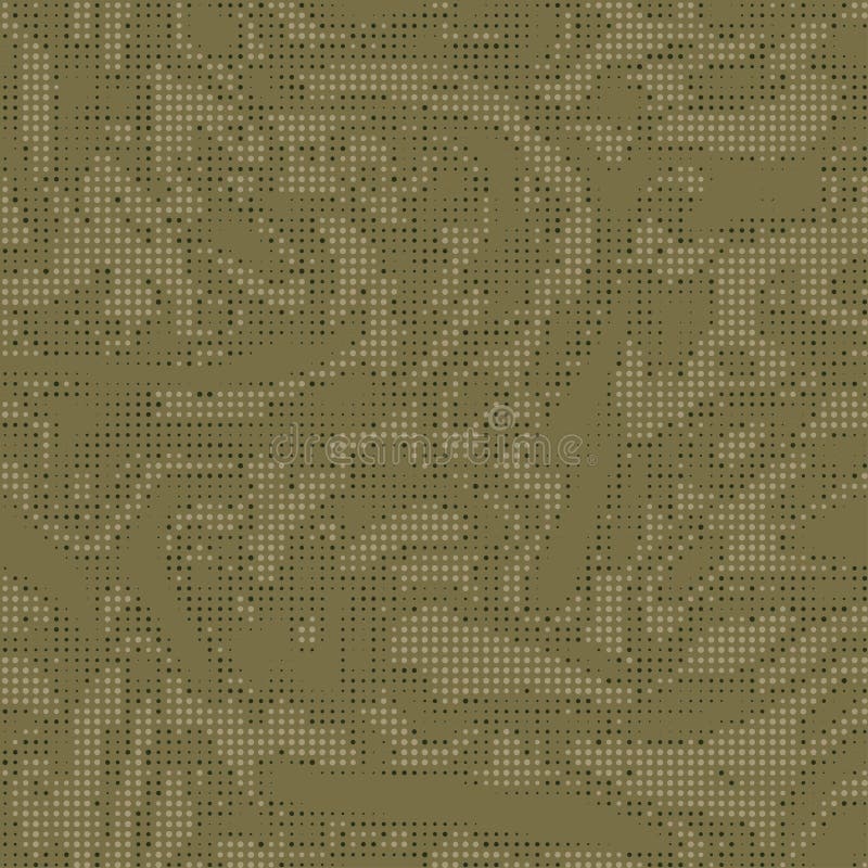 Digital Military Camouflage. Seamless Camo Pattern. Halftone Dots ...