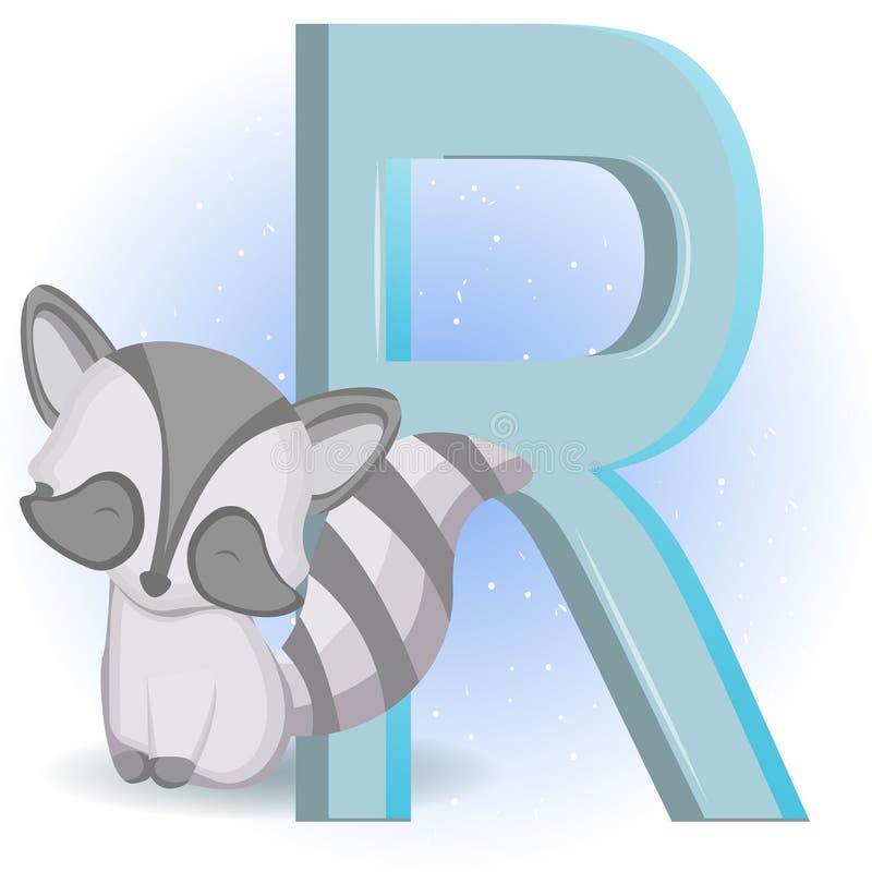 Vector R for raccoon stock vector. Illustration of vector - 276117757