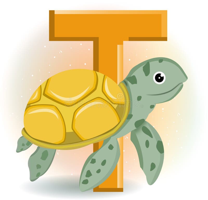 Vector T for Turtle stock vector. Illustration of arranged - 276117763