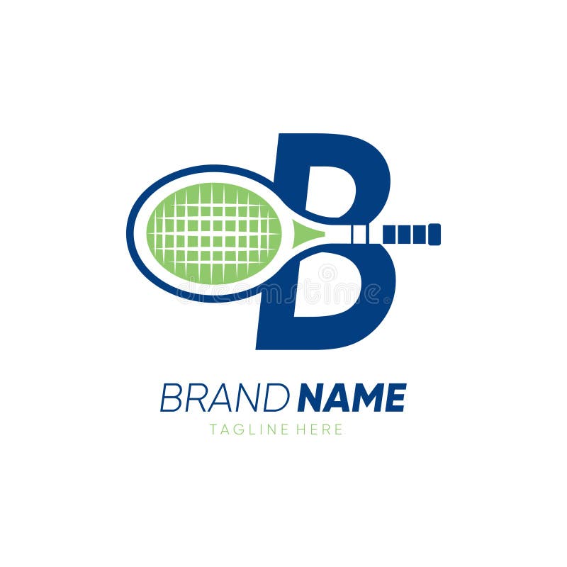 Letter B Initial Tennis Racket Logo Design Vector Icon Graphic Emblem ...