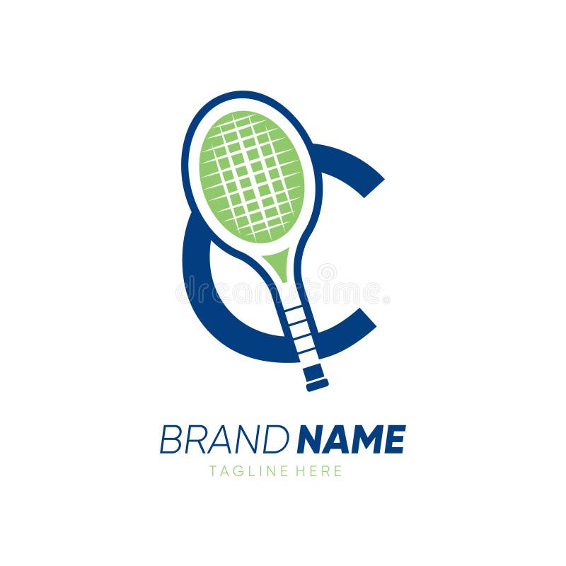 Letter C Initial Tennis Racket Logo Design Vector Icon Graphic Emblem ...