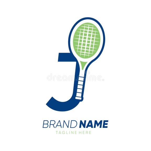 Letter J Initial Tennis Racket Logo Design Vector Icon Graphic Emblem ...