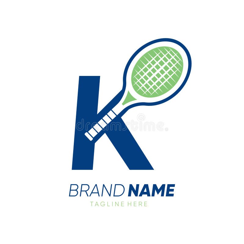 Letter K Initial Tennis Racket Logo Design Vector Icon Graphic Emblem ...