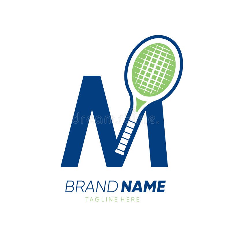 Letter M Initial Tennis Racket Logo Design Vector Icon Graphic Emblem ...