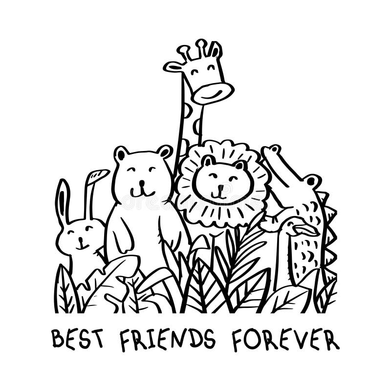 Friends Forever Animals Stock Illustrations – 331 Friends Forever ...