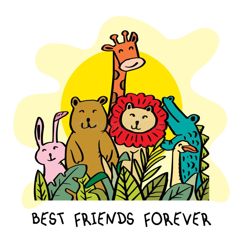 Friends Forever Animals Stock Illustrations – 231 Friends Forever ...
