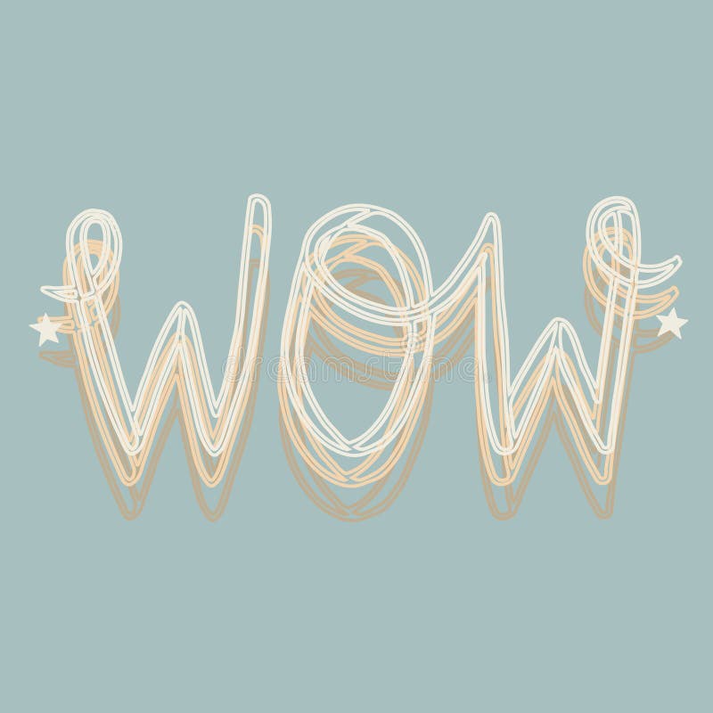 Wow Typography Graphic of Thread Embroidery Print Stock Vector ...