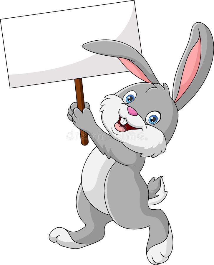 Cartoon Rabbit Holding Blank Sign Stock Illustrations – 297 Cartoon ...