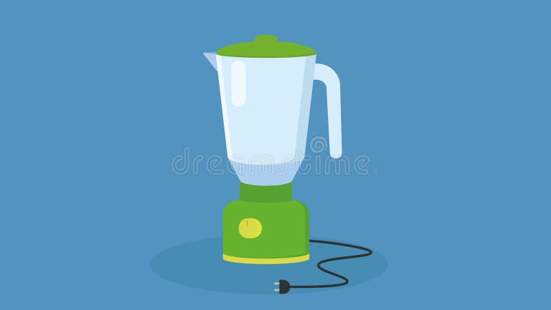 A Green Blender with a Cord on a Blue Background Stock Vector ...