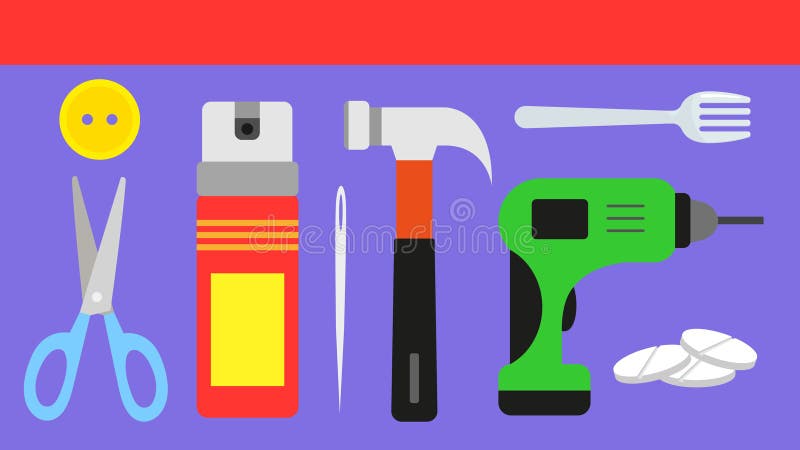 Set of Tools for Repair and Construction. Vector Illustration Stock Vector - Illustration of ...