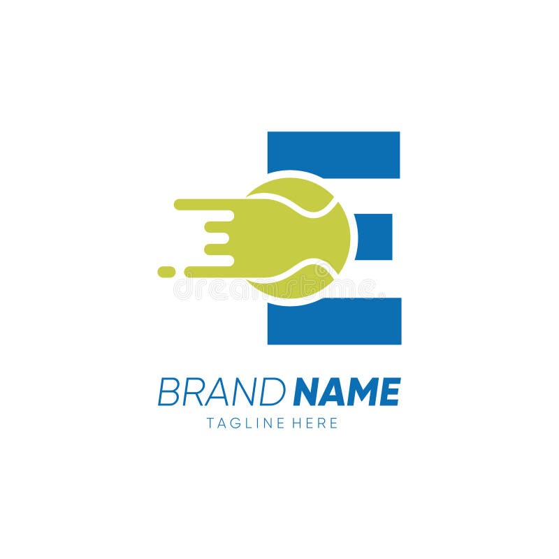 Letter E Initial Tennis Ball Logo Design Vector Icon Graphic Emblem ...