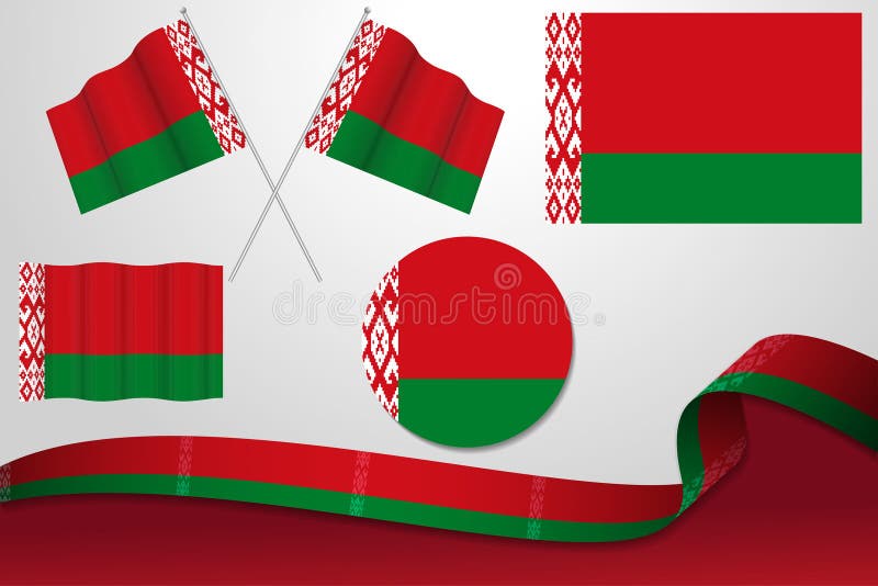 Set of Belarus Flags in Different Designs Stock Vector - Illustration ...