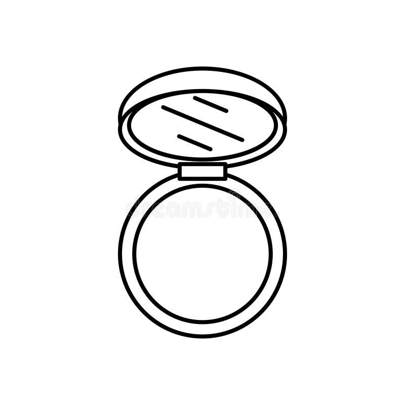 Face Compact Makeup Powder Line Icon. Mirror with Powder Sign Stock ...