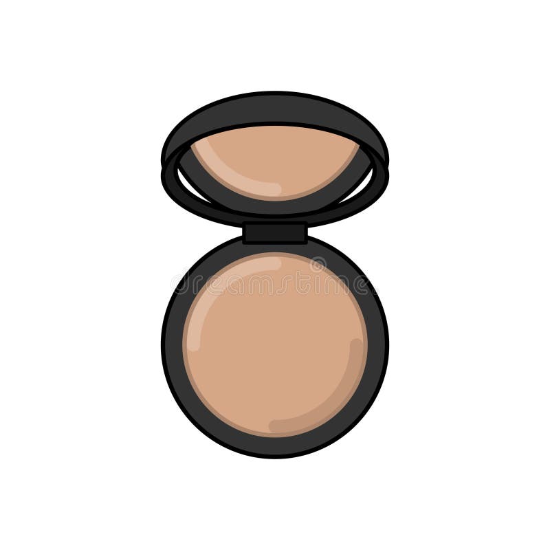 Face Compact Makeup Powder Icon. Mirror with Powder Sign Stock Vector ...