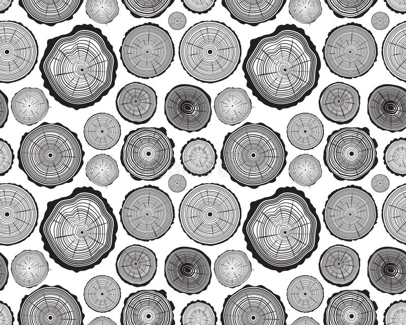 Cross Section of Trees, Seamless Stock Illustration - Illustration of ...