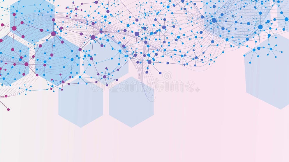 Modern Scientific with Dots and Lines Connection and Hexagonal Shape ...