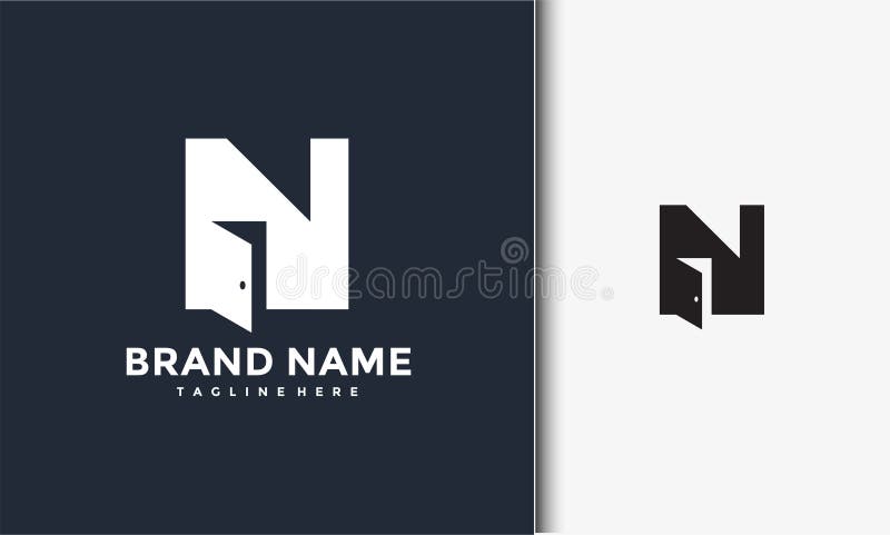 Initials N door logo stock vector. Illustration of company - 276563924