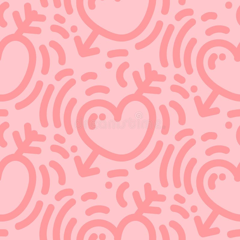 Seamless Pattern Love Cupid Creative Design Background Vector ...
