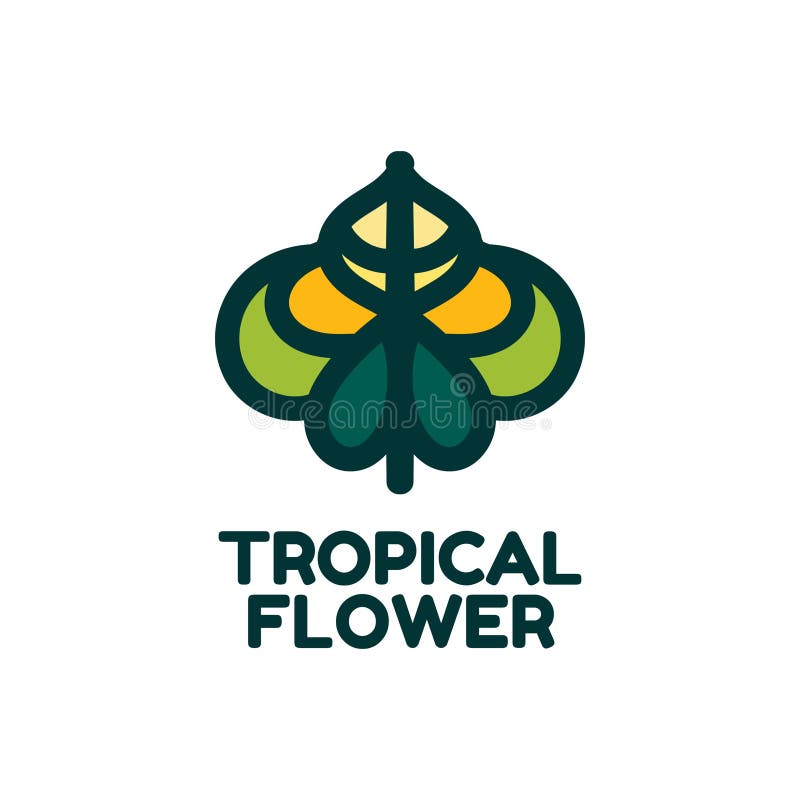 Tropical Flora Flower Nature Logo Concept Design Illustration Stock ...