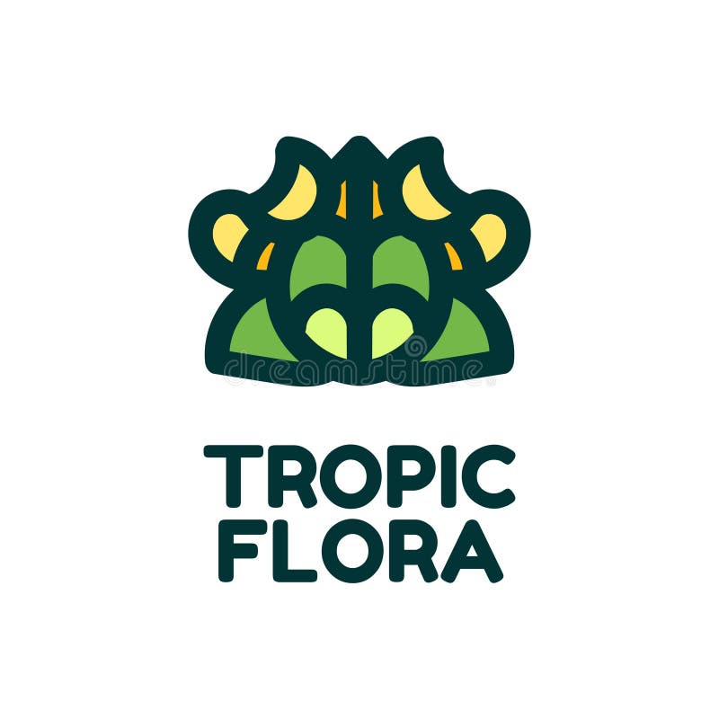 Tropic Flora Flower Nature Logo Concept Design Illustration Stock ...