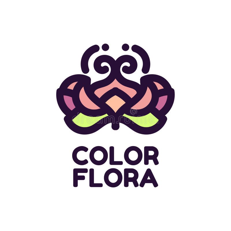 Color Flora Flower Nature Logo Concept Design Illustration Stock Vector ...