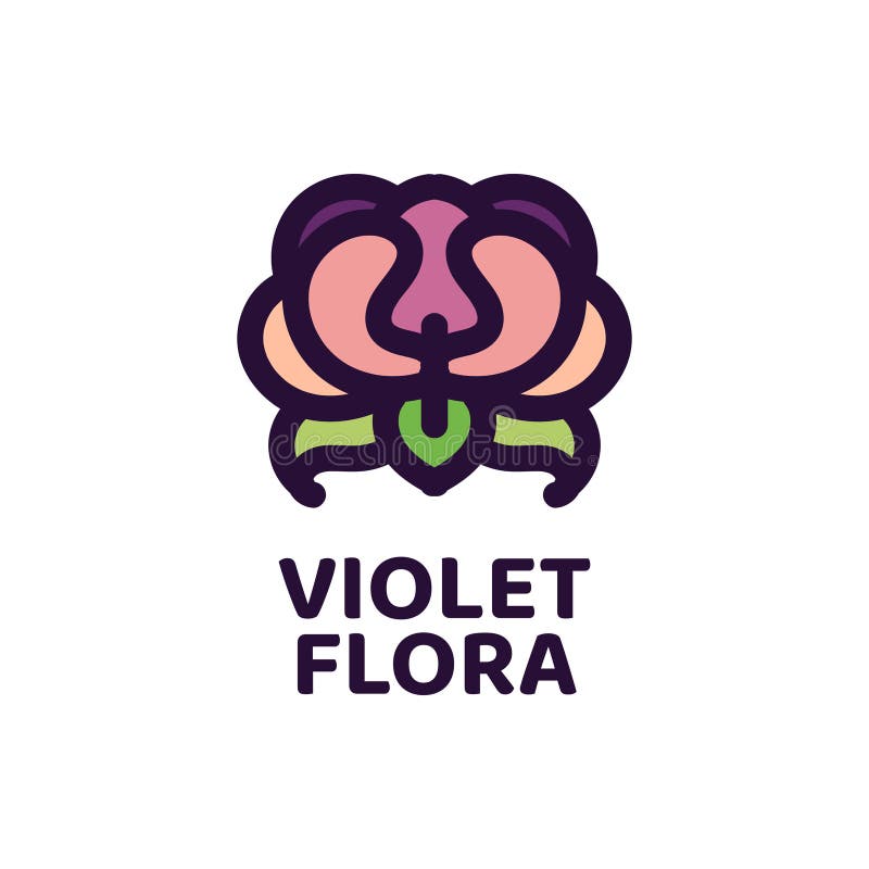 Violet Purple Flora Flower Nature Logo Concept Design Illustration ...
