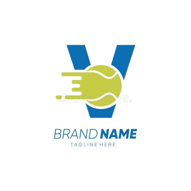 Letter V Initial Tennis Ball Logo Design Vector Icon Graphic Emblem ...