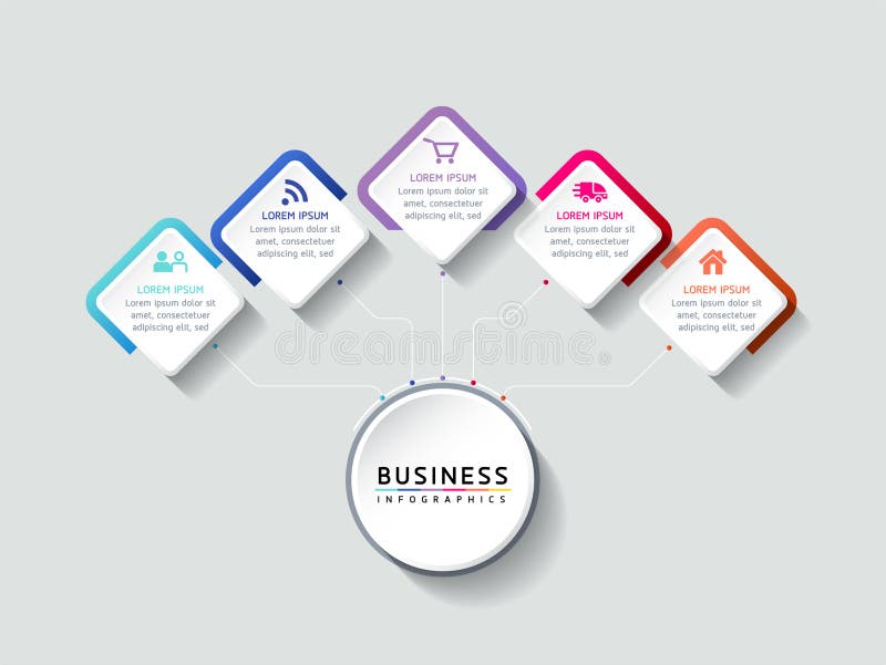Vector Business Presentation Connecting Steps Infographic Template Stock Vector - Illustration ...