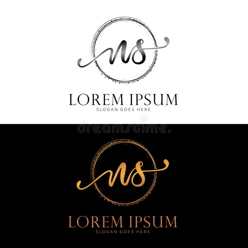 Initial NS Beauty Monogram and Elegant Logo Design Stock Vector ...