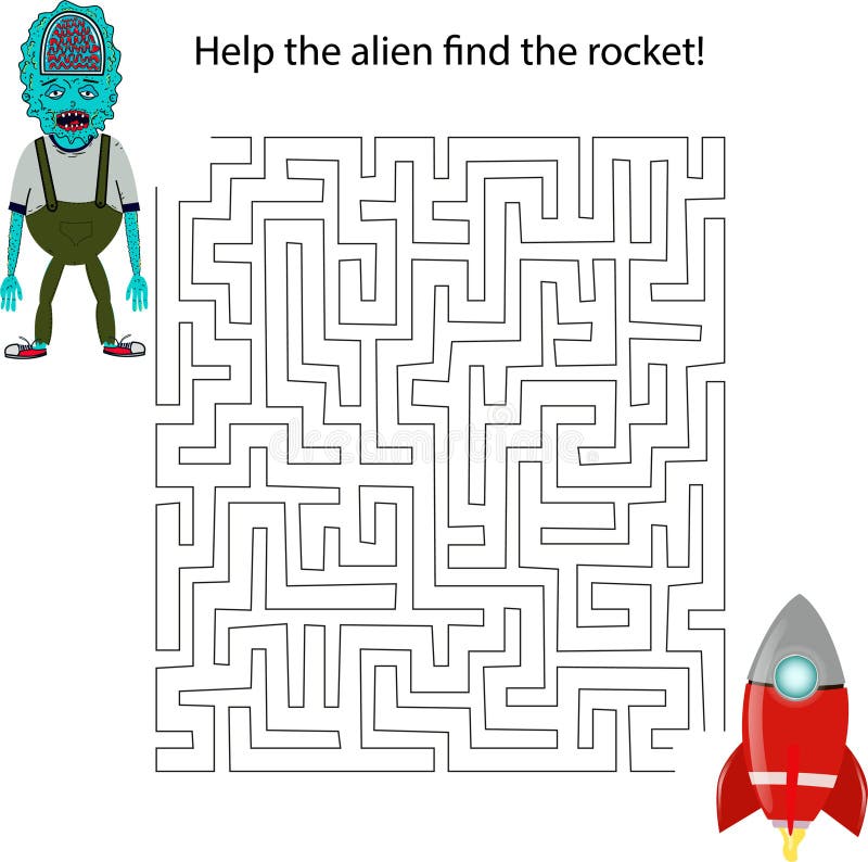 Alien maze stock illustration. Illustration of educational - 276721641