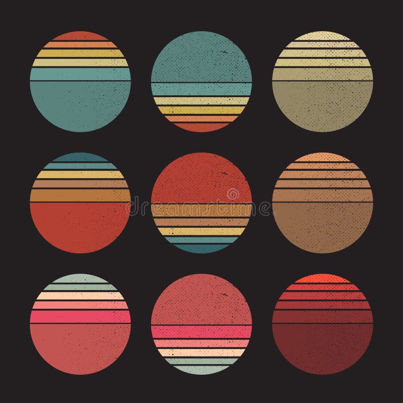 Retro Sun Vector Stock Illustration. Retro T-Shirt Design Elements ...