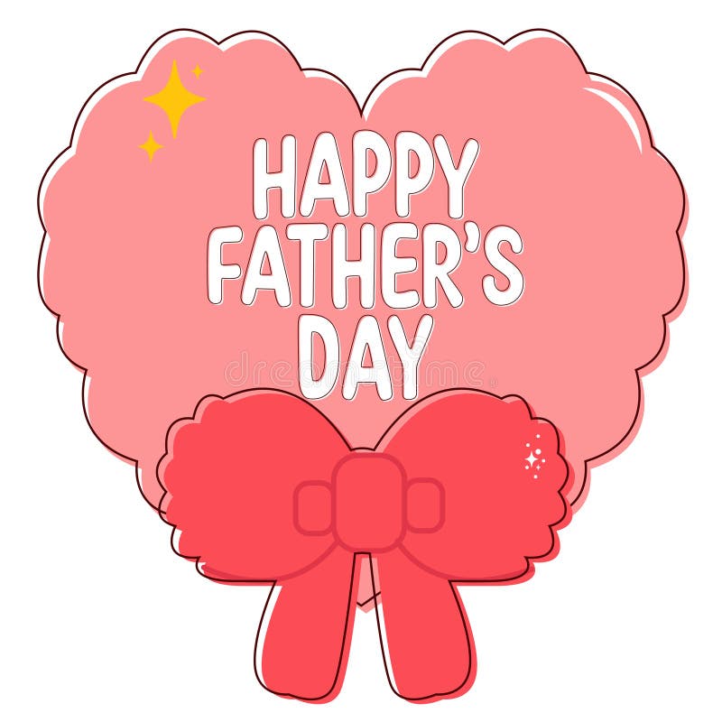 Father S Day Card Design in Cute Pink Heart. Stock Vector ...
