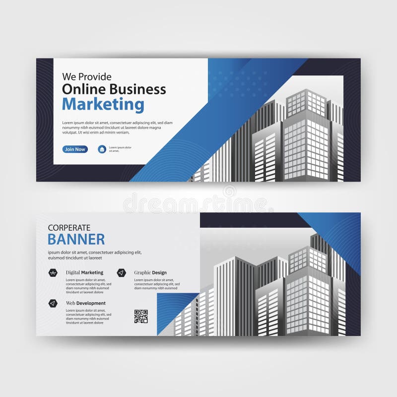 Blue and Black Color Abstract Corporate Business Banner Template ...