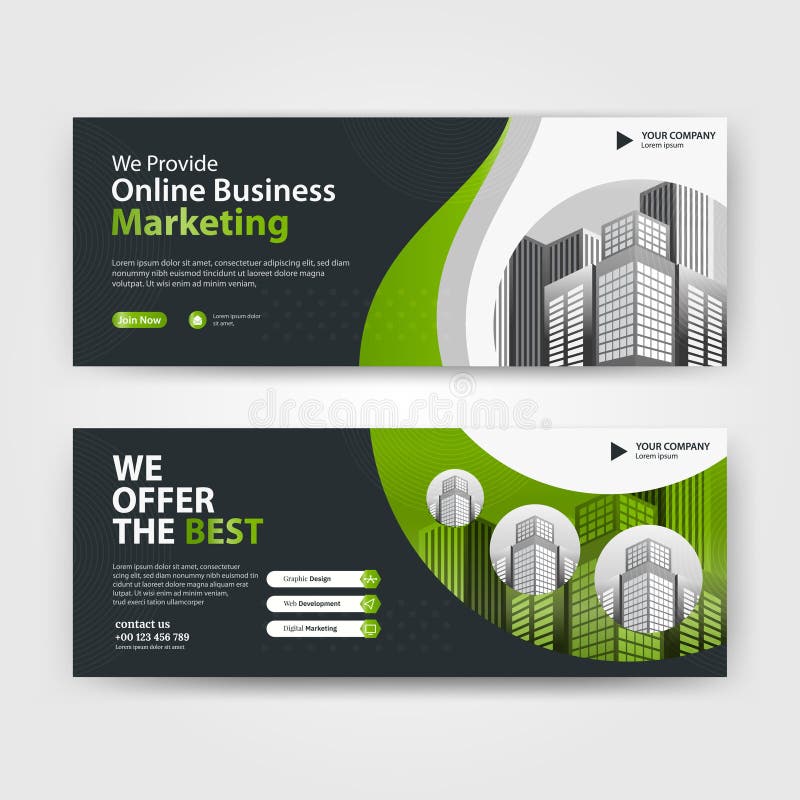 Green Color Abstract Corporate Business Banner Template, Horizontal ...